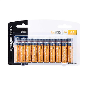 Amazon Basics 20 Pack AA Alkaline Batteries - Blister Packaging