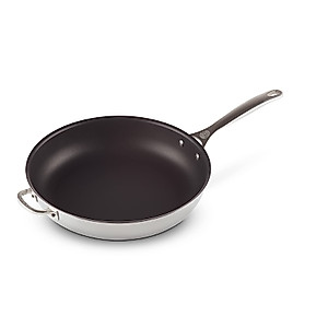 Le Creuset Tri-Ply Stainless Steel Nonstick 12.5" Deep Fry Pan with Helper Handle