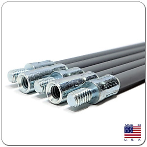 Midwest Hearth Rod Kit fits 3" and 4" Pellet Brush (20-Feet) Made in USA