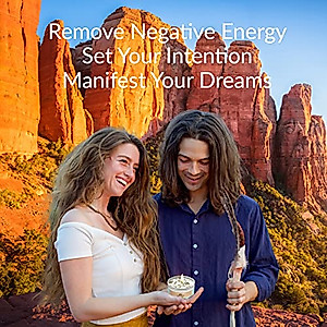 Sage Smudge Candle for Energy Cleansing, Meditation, Protection + Smokeless Alternative to Sage Smudge Sticks, Incense, Bundles + Handmade in Sedona with Soy Wax, Pure Essential Oils and Sage Leaf