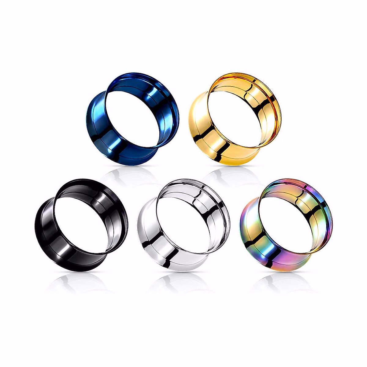 Covet Jewelry 316L Surgical Steel Double Flared Screw Fit Tunnel Plug (00GA (10mm), Black)