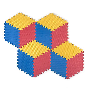 Tadpoles 12 Piece Rhombus Foam Play Mat Set, Red