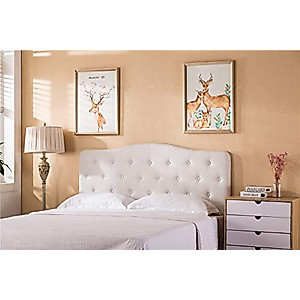 Yongchuang Tufted Upholstered Headboard Queen Adjustable Height Headboard Panel for Queen Size Bed Ivory