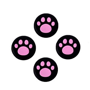 Analog Silicone Joystick Joy Stick Grips Cap Cover Thumbstick Thumb Stick Grips Cap Cover for PS4 PS3 Xbox one Xbox 360 PS2 Controller (4 x Pink Cat Dog Paw)