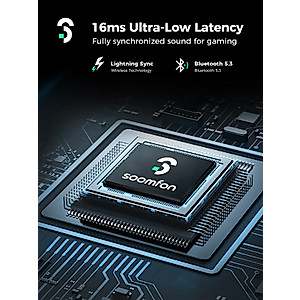 SOOMFON VR Wireless Gaming Earbuds 16ms Low Latency, Dual Connection, 2.4GHz Wireless, USB-C Dongle Included - Compatible with Quest 2, Quest Pro, PS5, PS4, Steam Deck, PC, Switch