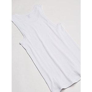 Nautica Men's 4 Pack Ribbed Cotton Tank, White, Medium