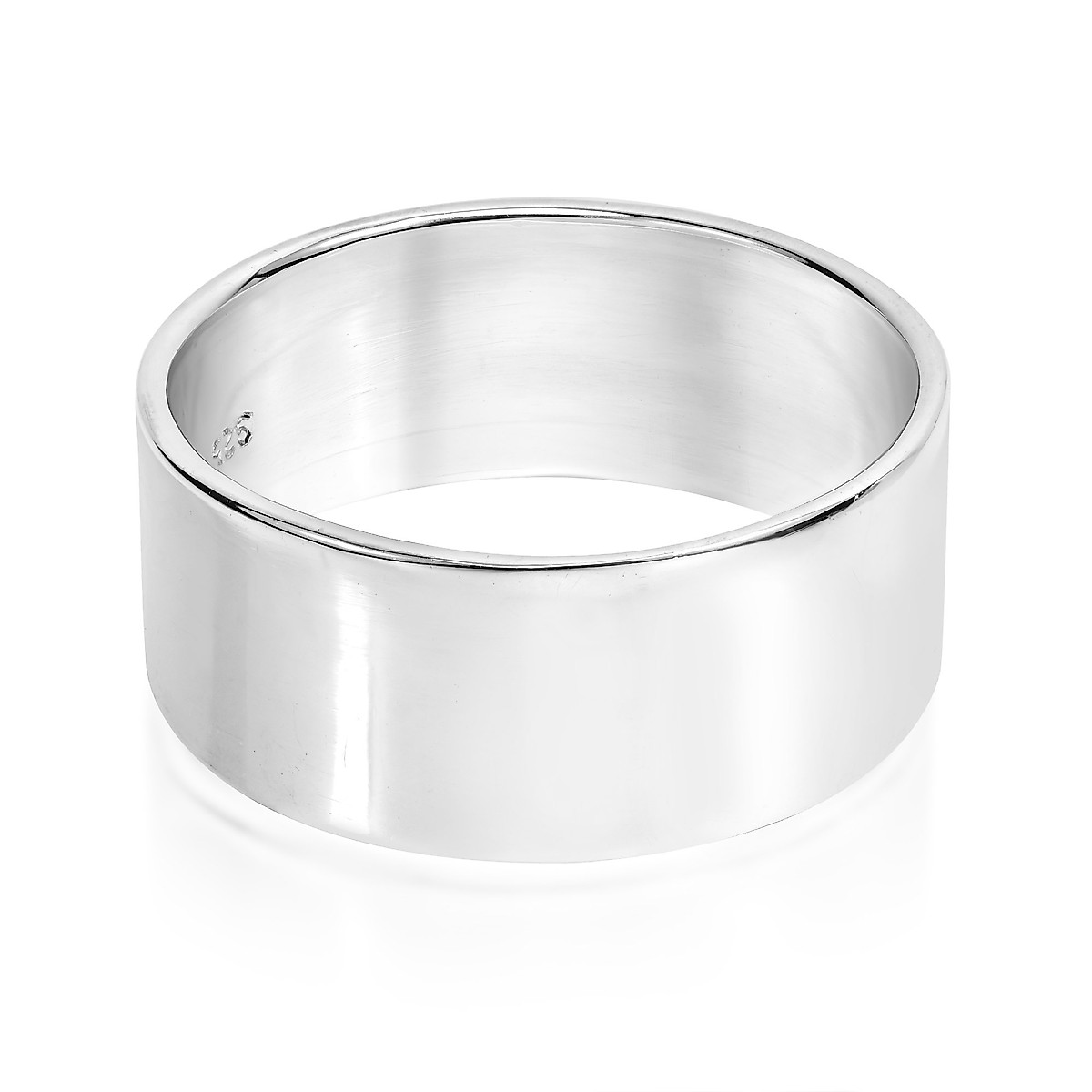 AeraVida Plain Cigar Band 10mm Width .925 Silver Ring | Statement Fashion, Promise Ring, Couple Unisex Ring | Size 10