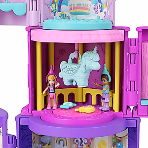 Polly Pocket 2-in-1 Unicorn Toy Playset, Spin 'N Surprise Birthday with Micro Polly & Lila Dolls, Plus 25 Accessories