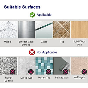 JETIZZO 3PCS Transparent Traceless Adhesive Sticker, Strong Sticky Waterproof Adhesive Pad, No-drilling Wall-mounted Adhesive Hook Strip for Shower Caddy, Kitchen Rack, Bathroom Shelf or Basket