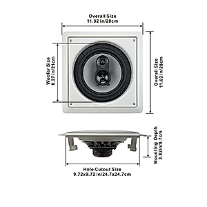 Acoustic Audio CS-I83S-4PR 300 Watt 8" 3-Way Home Theater in-Wall/Ceiling Speakers (4-Pair)