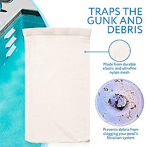 IMPRESA 10-Pack of Pool Skimmer Socks - Excellent Savers for Filters, Baskets, and Skimmers - The Ideal Sock/Net/Saver to Protect Your Inground or Above Ground Pool