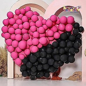 Sharlity Pink Balloons, 100 Pcs Hot Pink Balloons 12 Inch Pink Latex Balloons for Baby Shower Birthday Valentine's Day Anniversary Party Decorations