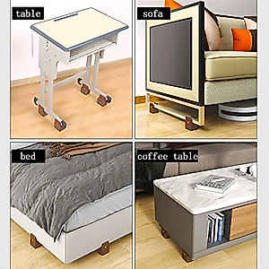 OTCPP Furniture Legs, Brown Furniture Leg Risers, Adjustable Width Table Leg Risers, Floor Protection, Add Height, for Sofas Chairs Cabinets Beds (5cm,2pc)