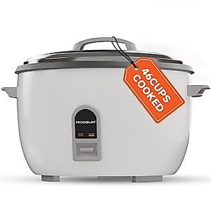 MOOSUM Commercial Rice Cooker, Large Capacity 23-Cup (UnCooked), 46-Cup (Cooked) with One Touch Operation and 12-Hour Keep Warm,Easy to Use and clean,1600W