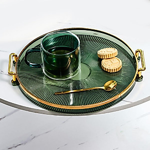 KESOTO Serving Tray, with Handles Platters for Party Dressing Room Kitchen Decoration Storage, Green