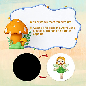 10pcs Potty Training Stickers, Reusable Fun Potty Training Toilet Seat Magic Stickers Color Changing for Toddlers Baby Girls Potty Targets Stickers with 5 Different Elf Princess Patterns