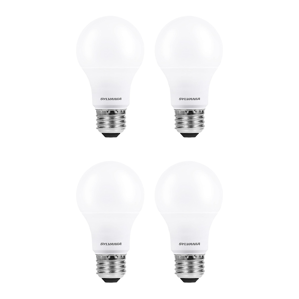 SYLVANIA LED A19 Light Bulb, 100W Equivalent, Efficient 16W, Dimmable, 1600 Lumens, Frosted, 5000K, Daylight - 4 Pack (40739)