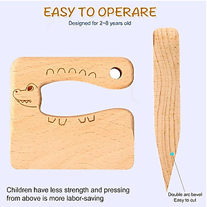 6 Pieces Kids Knife Set Include Wooden Toddler Knive Kids Safe Knifes for Real Cooking Kids Knifes Plastic Serrated Edges Children Knife Potato Slicers Cooking Knives for Kitchen