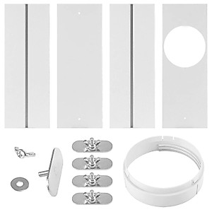 Portable Air Conditioner Window Vent Kit for 5.9" Exhaust Hose, Window Seal Slide Kit Plate Universal for Portable Air Conditioner, Adjustable Max Length 60", Portable Plastic AC Vent Kit…