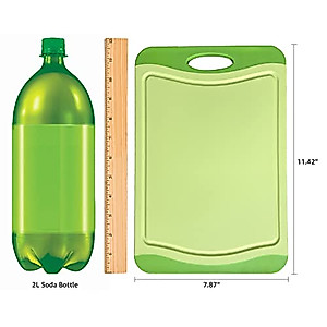 Raj Plastic Cutting Board Reversible Cutting board, Dishwasher Safe, Chopping Boards, Juice Groove, Large Handle, Non-Slip, BPA Free (Small, Red, Green & Orange)