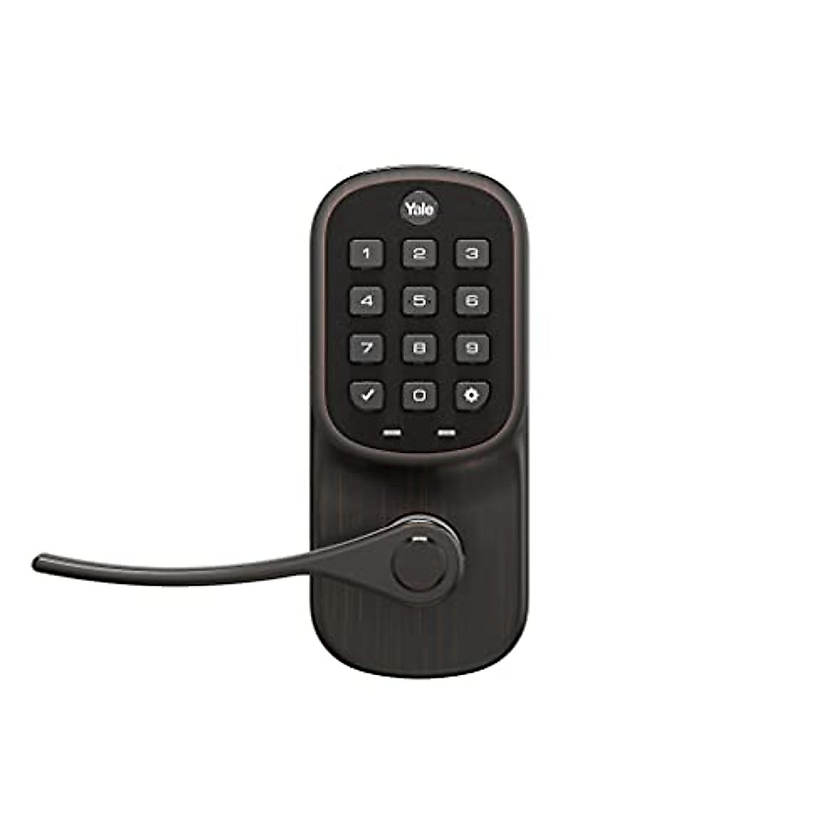 Yale | LiftMaster Smart Lock with Keypad Lever- Works with myQ App & Key by Amazon in-Garage Delivery when paired with Smart Garage Hub (sold separately), Oil Rubbed Bronze