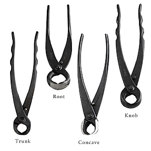 Wazakura Made in Japan Complete 6PCS Bonsai Cutter Tools Set with Case: Concave Branch Cutter, Knob Cutter, Jin Plier, Wire Cutter, Trunk Splitter, Root Cutter in Carbon Steel. Bonsai Tool Kit