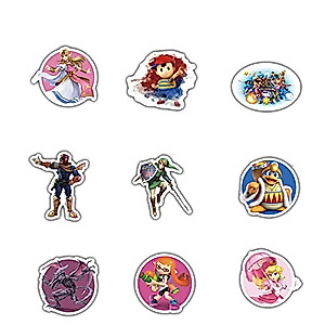 Super Smash Bros Laptop Stickers for Kids Teens Cute Cartoon Game Water Bottles Computer Luggage Phone Bike Waterproof Decals 50pcs