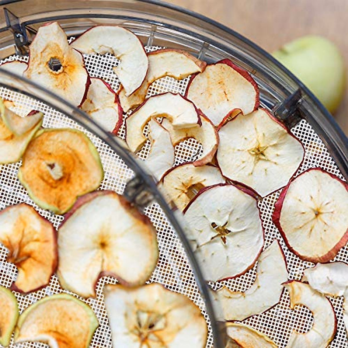 Coitak 6 PCS Round Dehydrator Sheets, Non-stick Silicone Fruit Dehydrator Mats, Reusable Baking Mat For Fruit Dryer, 13" Diameter