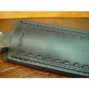 Pocket sheath for Fixed Blade Knife, 5" Knife Holster, Genuine Leather Knife Holder, Dyed Black