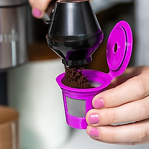 Cafe Fill 4-Pack Reusable Refillable Coffee Pod Filter Capsules Plus Coffee Scoop by Perfect Pod - Compatible with Keurig and Select Single Serve Coffee Makers, Replacement for K-Cups