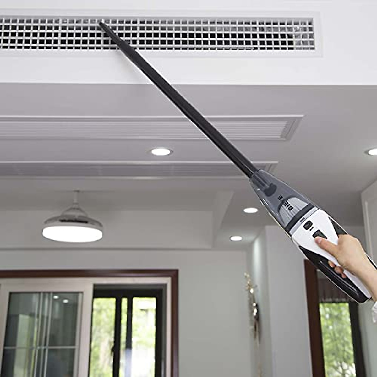 Bieye Cordless Stick Vacuum Cleaner Lightweight Handheld Vacuum with Floor Brush for Household Car Cleaning, 5x2200mah Batteries 1A Fast Charger 100W Motor HV01