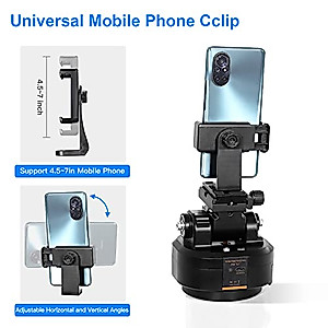 Soonpho M6 Auto Face Tracking Motorized Rotating Panoramic Tripod Head,AI Smart Face Body Tracking Remote Control Pan Tilt Head with Remote Control and Mobile Phone Clip for DSLR Cameras/Camcorders