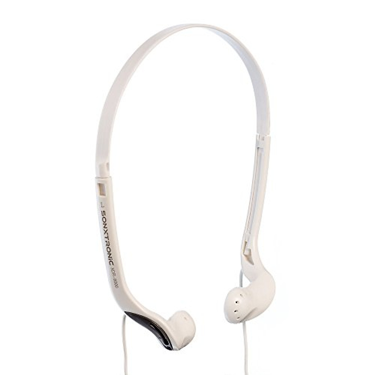 SONXTRONIC White ICE Xdr-8001 Vertical in Ear Ultralight Sport Running Headband Headphones (mdr-w08l Style White and Silver)