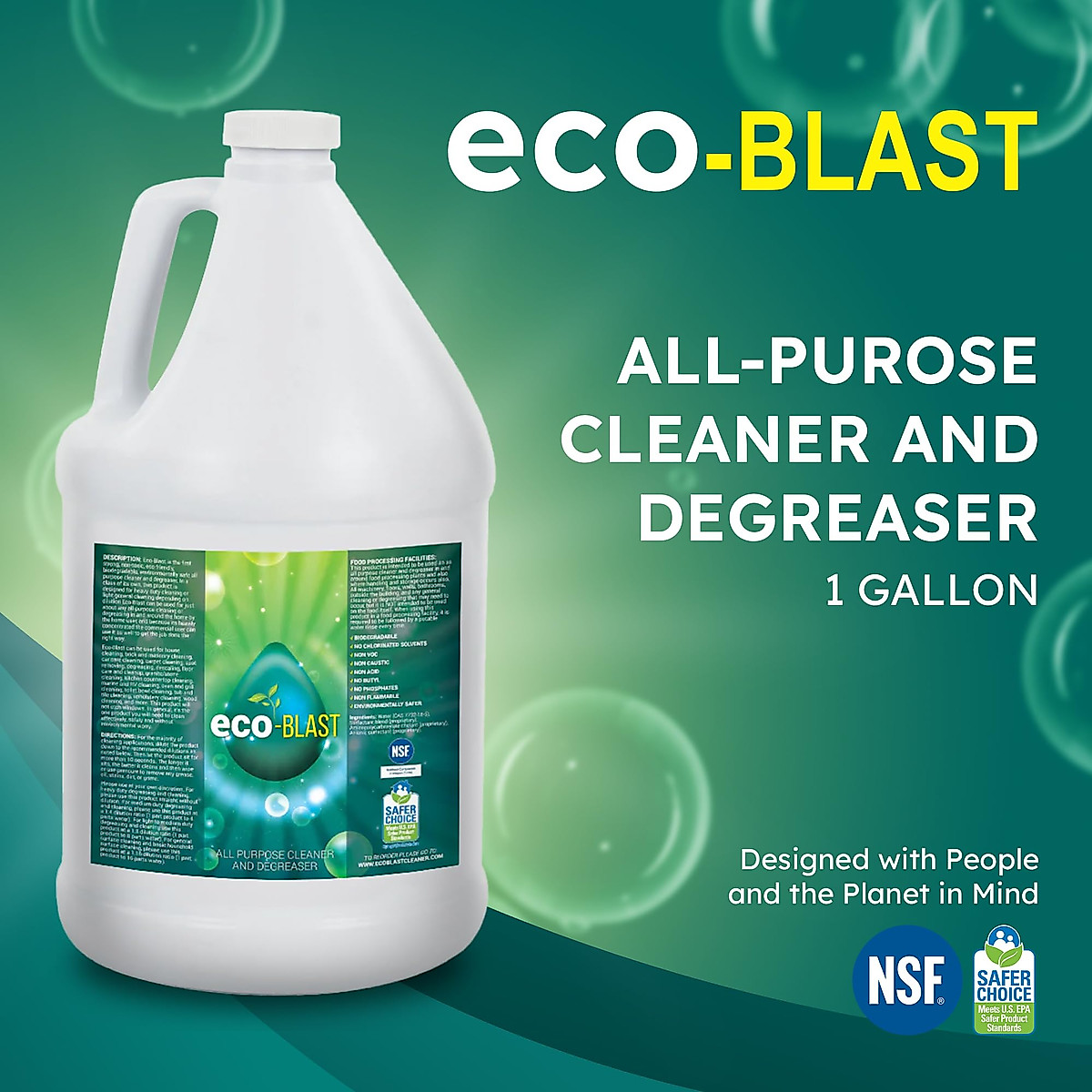 ECO-BLAST All-Purpose Cleaner & Degreaser – Heavy-Duty Grease & Stain Remover for Home, Kitchen, Garage & Industrial Use, Surface-Friendly Cuts Through Tough Dirt – 1 Gallon