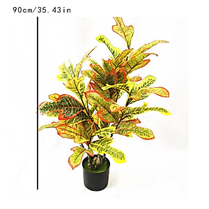 Classic Artificial Potted Plants The Simulation Tree is 35 Inches Tall and is A Beautiful Artificial Bay Leaf Tree,for Home Office Decoration Indoor Faux Plants Artificial Bonsai Tree