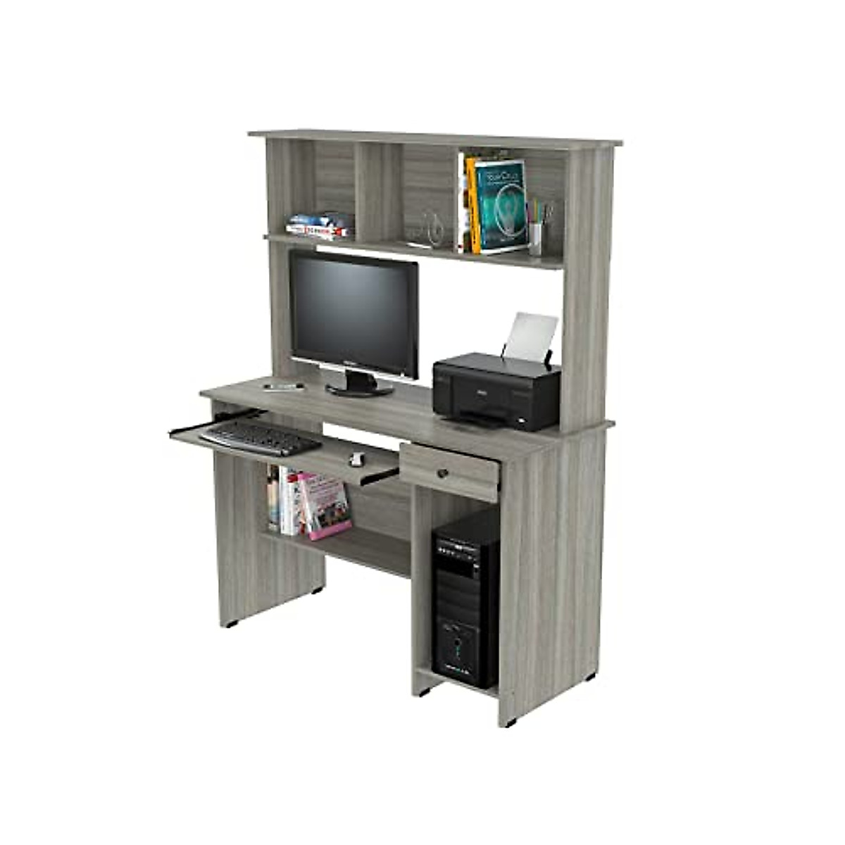 Inval Computer Desk, Smoke Oak