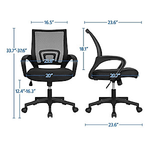 JTSQ Office Computer Desk Chair Task Gaming Chair Office Chair Gaming Desk Computer Chair High Chair Home Office Desk Chairs Office Chairs Home Office Office Furniture Swivel Chair Computer chai