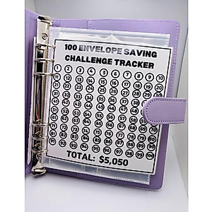YiYLunneo 100 Envelope Challenge Binder,Easy & Fun Way to Save $5,050,Budget Binder Savings Challenge Book,Savings Challenges Budget Book Binder,Budget Planner Book for Budgeting (Color : Blue)