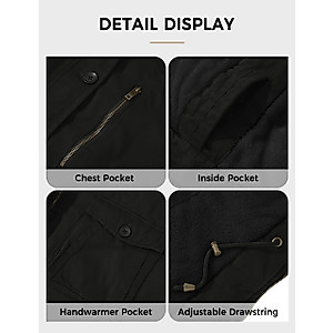 Soularge Women's Winter Plus Size Padded Fleece Parka Coat with Hood (Black, 2X)