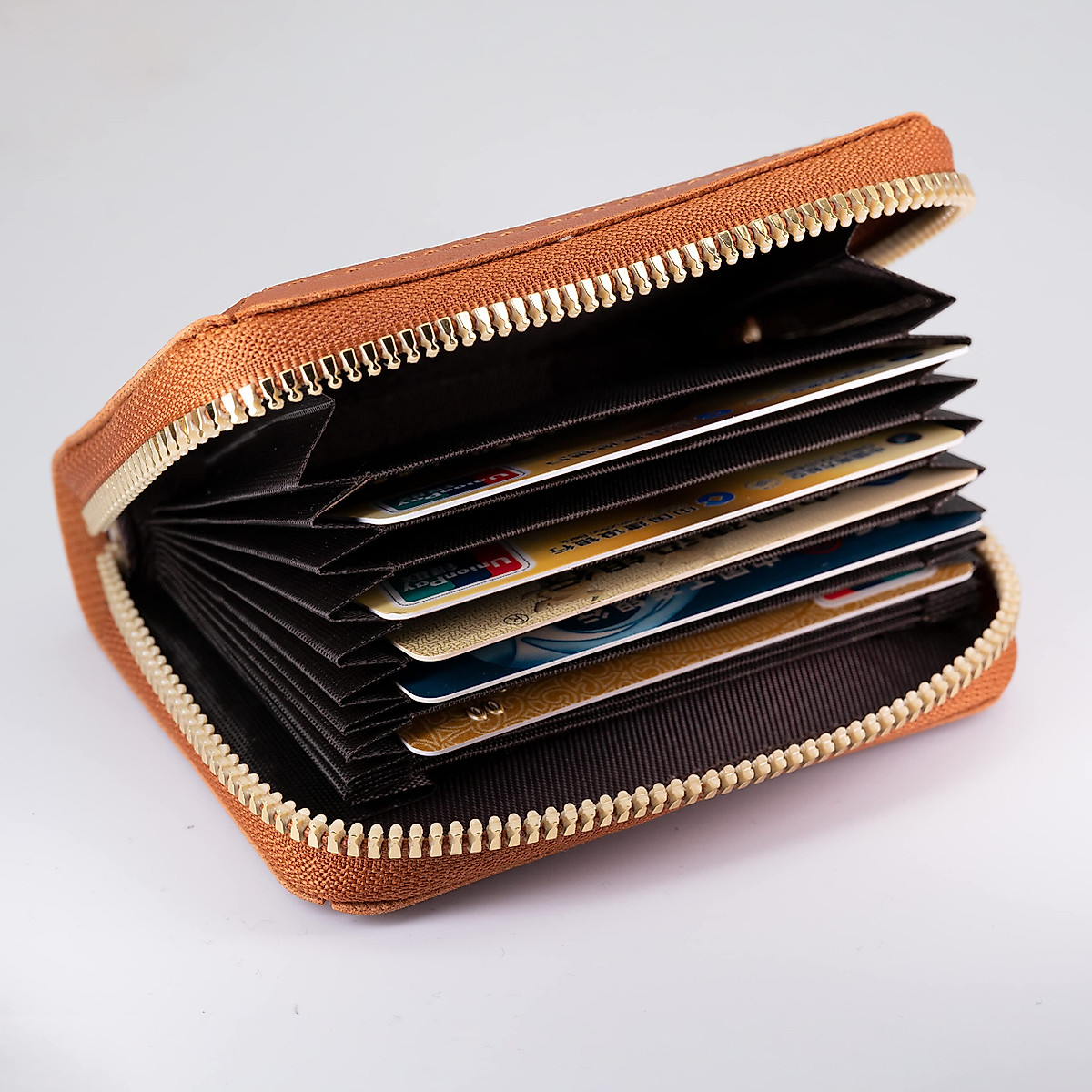 louyebh Credit Card Holder, Zipper Card Cases Organizer Wallet for Men Women Canvas Key Chain Compact Small Size Coin Bag (Black Flowers)