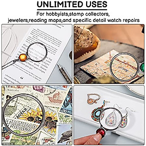 Magnifying Glass Necklace, 10x Magnifying Glass, Vintage Magnifying Glass Pendant Jewelry Reading Magnifie for Books Crafts Jewellery Hobbies (Green)