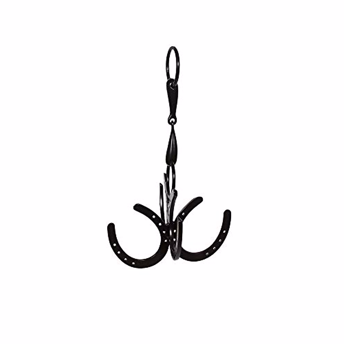 Tack Room Studio Solid Brass 4 Horseshoe Hanging Cleaning Hook (Black)