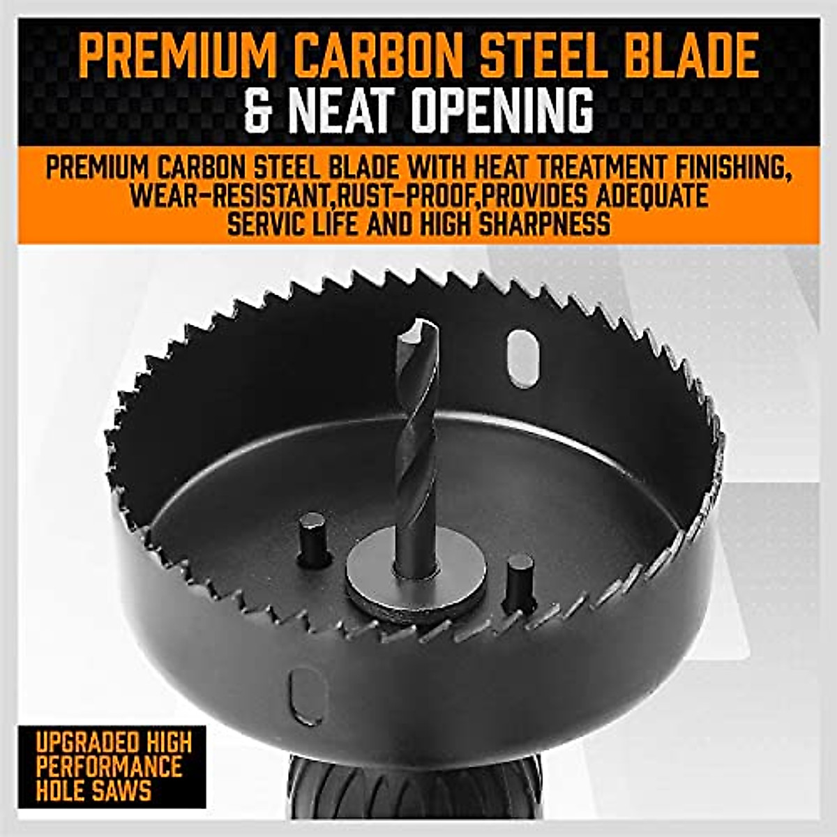 HORUSDY 19pcs Hole Saw Kit, Hole Saw Set with Saw Blades 6"(152mm) -3/4" (19mm), Ideal for Soft Wood, PVC Board and More