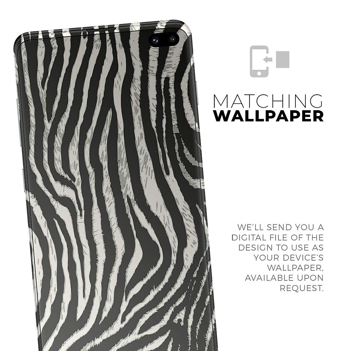 DesignSkinz Real Vector Zebra Print Protective Vinyl Decal Wrap Skin Cover Compatible with The Samsung Galaxy S20 (Screen Trim & Back Glass Skin)