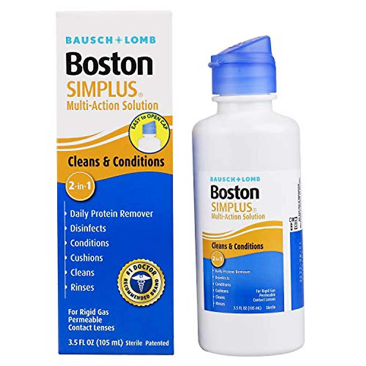 Contact Lens Solution by Boston Simplus, for Gas Permeable Contact Lenses, 3.5 Fl Oz
