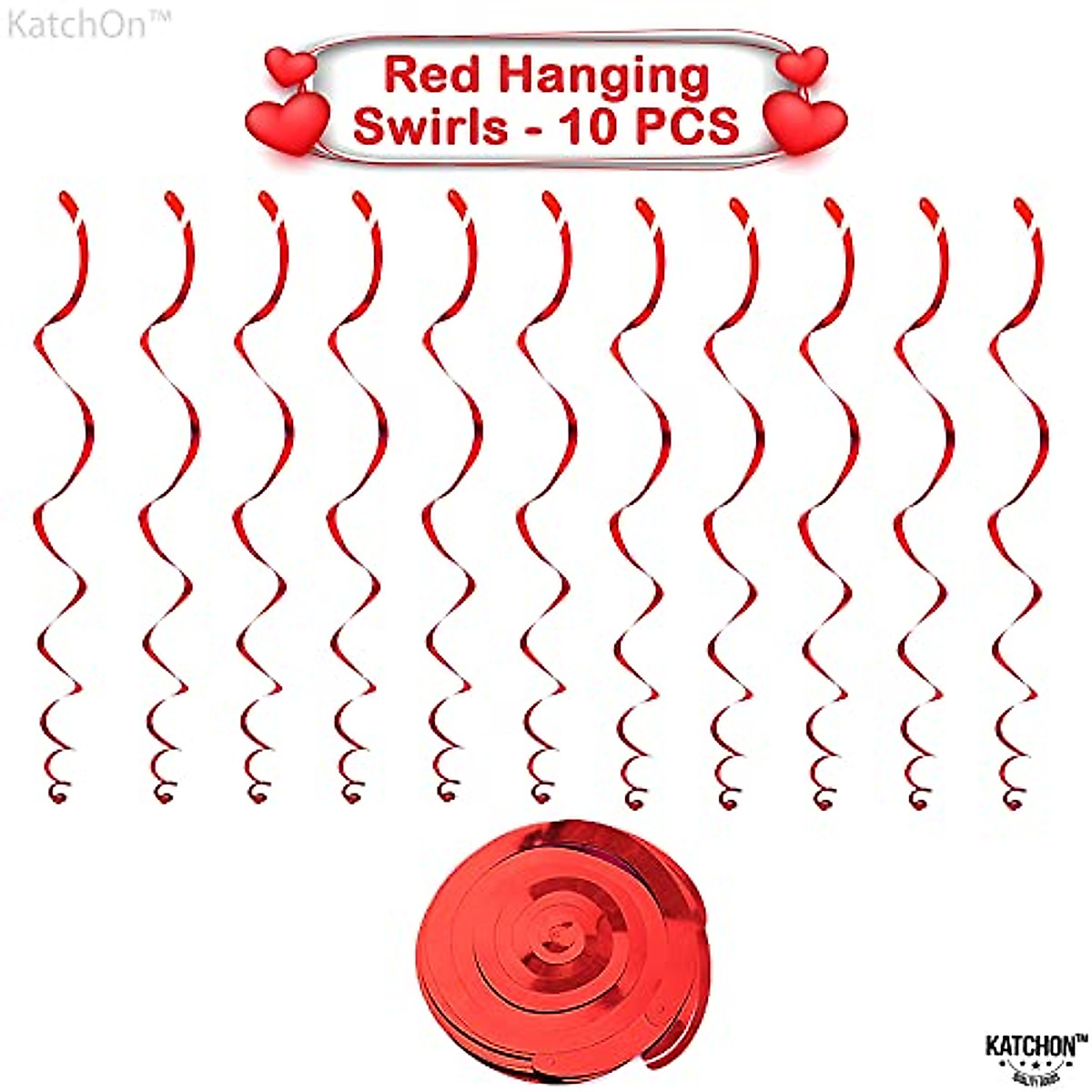 KatchOn, I Love You Valentines Hanging Swirls - Pack of 30, Valentines Day Decorations | Valentines Heart Decorations for Valentines Day Decor | Hanging Hearts Decorations for Valentines Decorations.