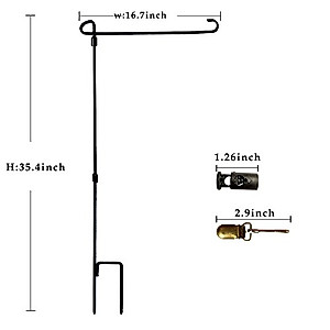 Garden Flag Stand-Holder-Pole 2 pack Metal Garden Flag Holder Stand for Outdoors Rustproof with Flag Stopper and Cilp