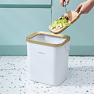 CANMNT Trash Can Light Luxury Trash Can with Handle Simple Square Without Cover Trash Can Study Office Paper Basket Waste Bin Trash Can Wastebasket