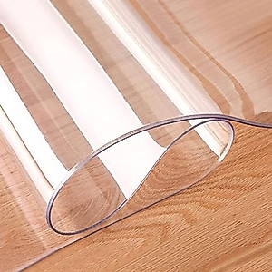 Clear PVC Desk Chair Mat Clear Vinyl Runner Rug for Hard Wood/Tile Floor, Extra Long Plastic Hallway Carpet Protector, Door Mats, Can Be Cut, Indoor Outdoo,1.5mm Thick,75/95/115/135/155cm Wide for Off