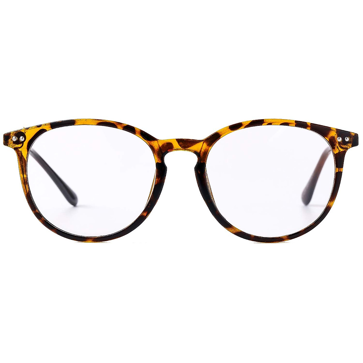 Kursan Non Prescription Clear Lens Fake Glasses for Women Men Retro Round Plastic Frame Eyeglasses (Trotoise)